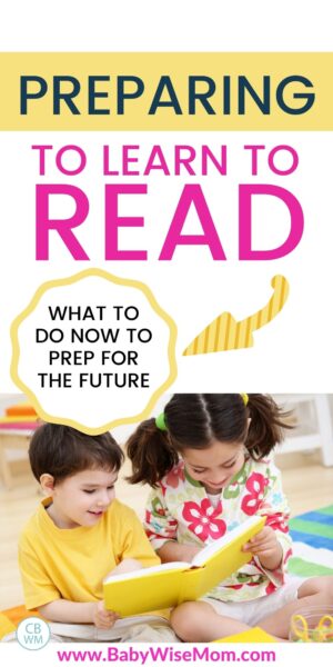 Getting Preschoolers Ready to Learn to Read (someday) - Babywise Mom
