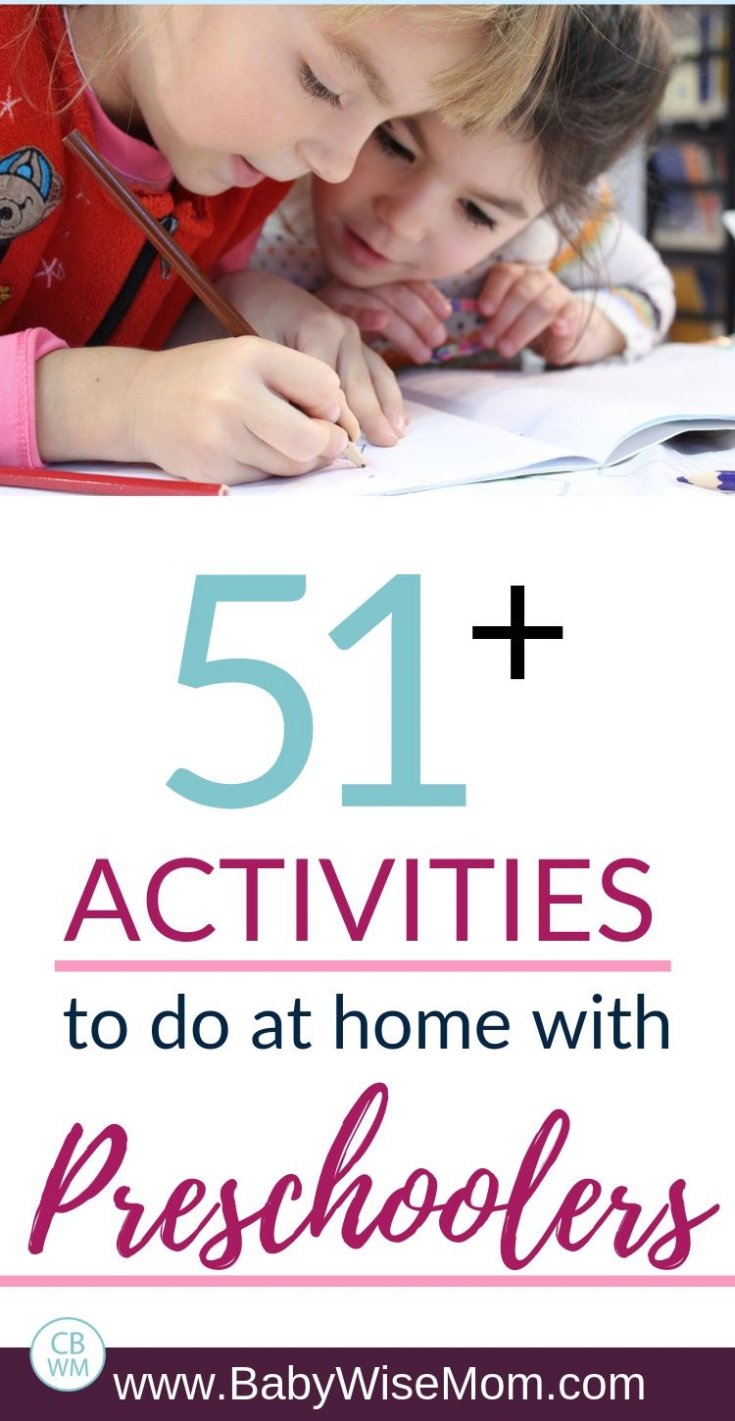 Over 51 Activities To Do at Home With Preschoolers - Babywise Mom